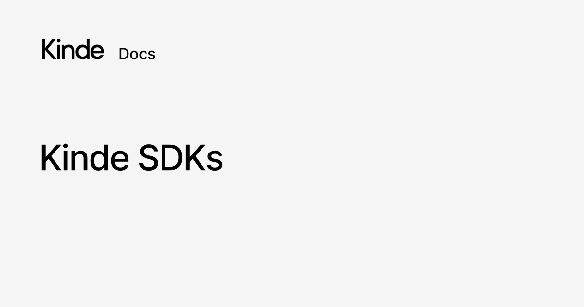 Kinde SDKs - Kinde docs Kinde SDKs - Kinde docs