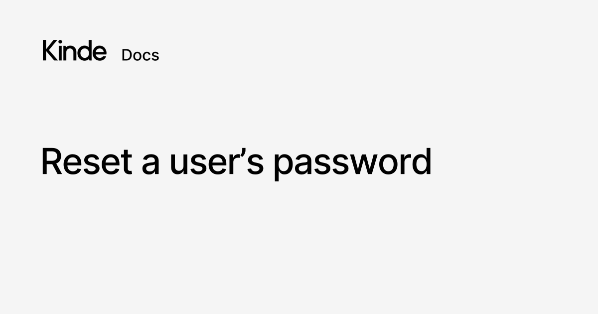 Reset A Users Password Kinde Docs 3524