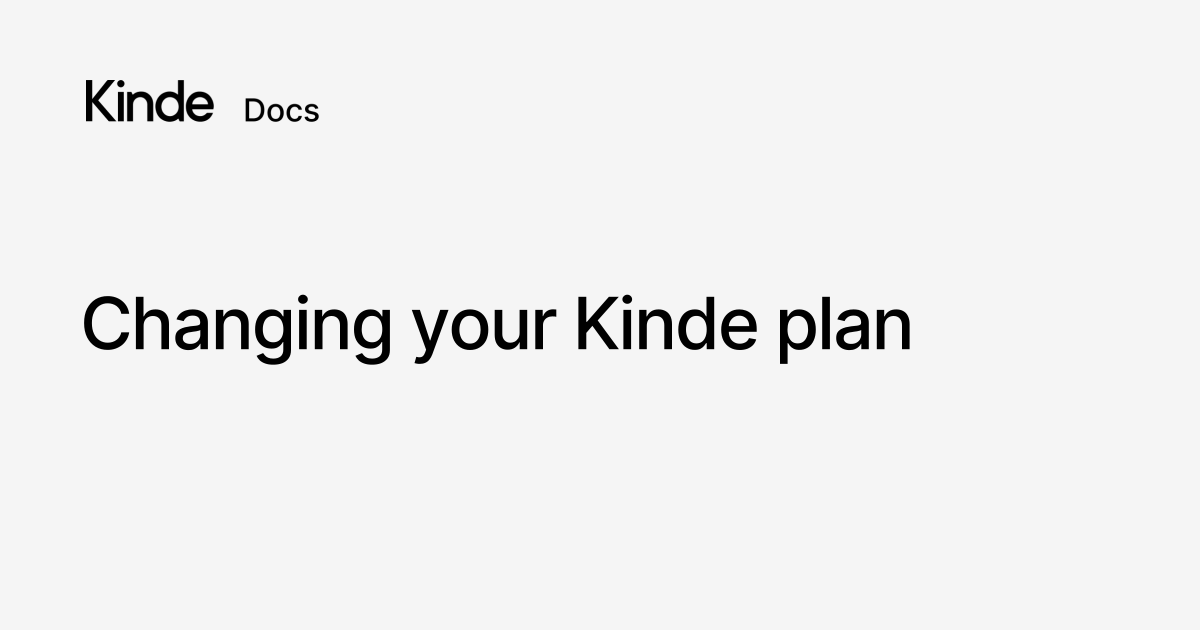 Changing your Kinde plan - Kinde docs