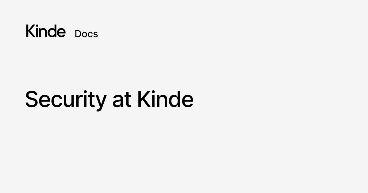Security at Kinde - Kinde docs