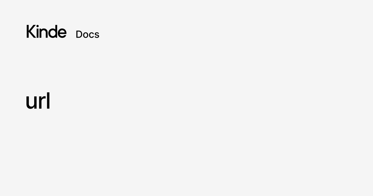 url - Kinde docs
