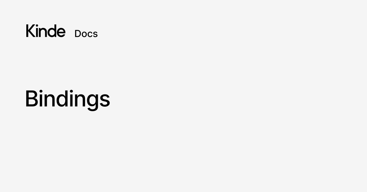 Bindings - Kinde docs